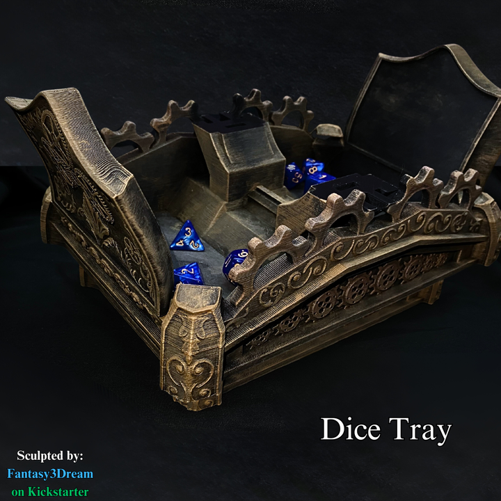 3D Printable Steampunk Hourglass Modular Dice Tower [Merchant L/T] by 3DprintingUK